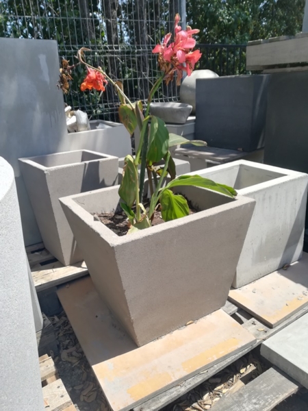 Concrete Planter - Wide Tapered | Sanstone | Manufactured in NZ